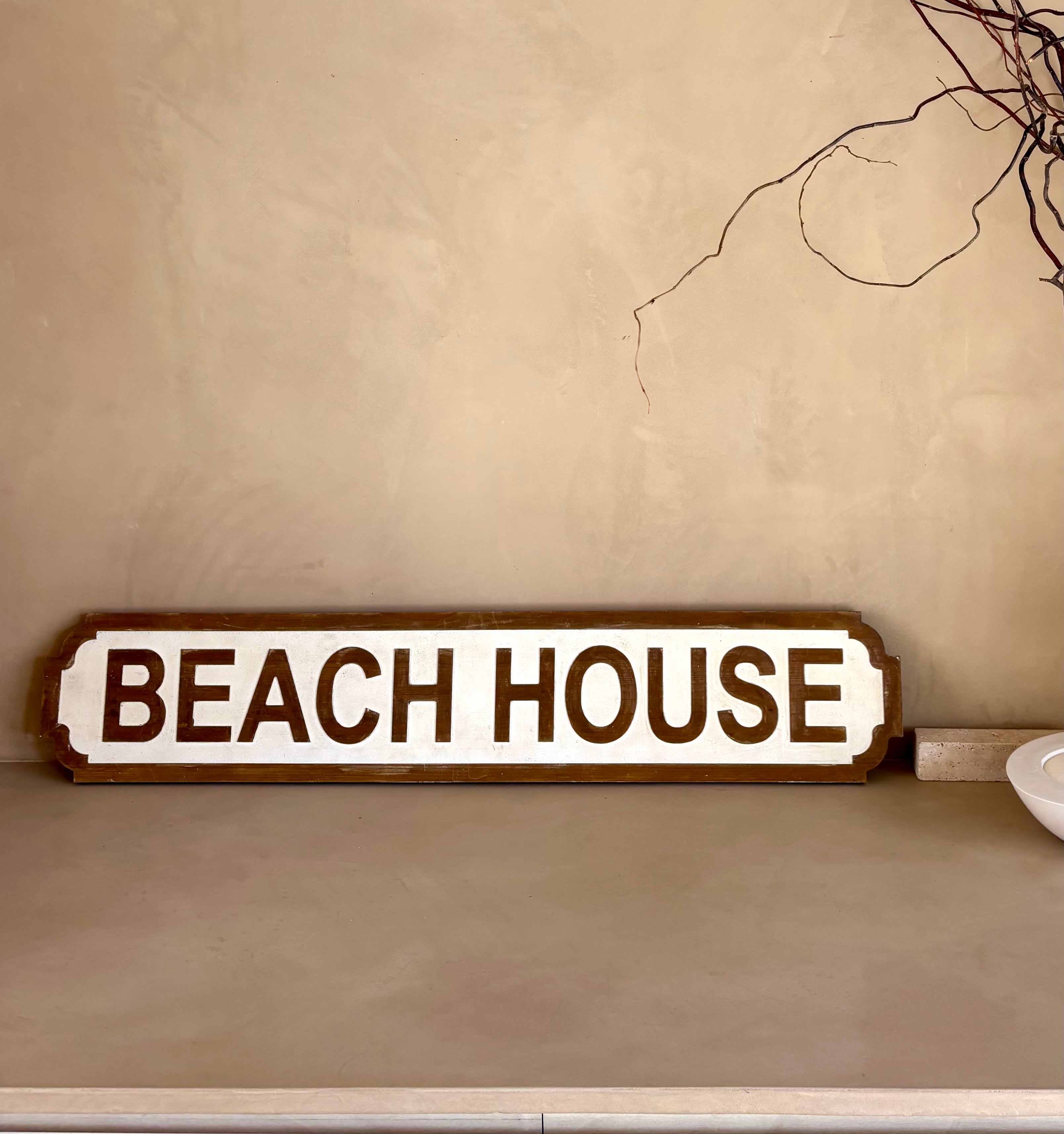 Beach House | Wooden wall sign – Aztec House